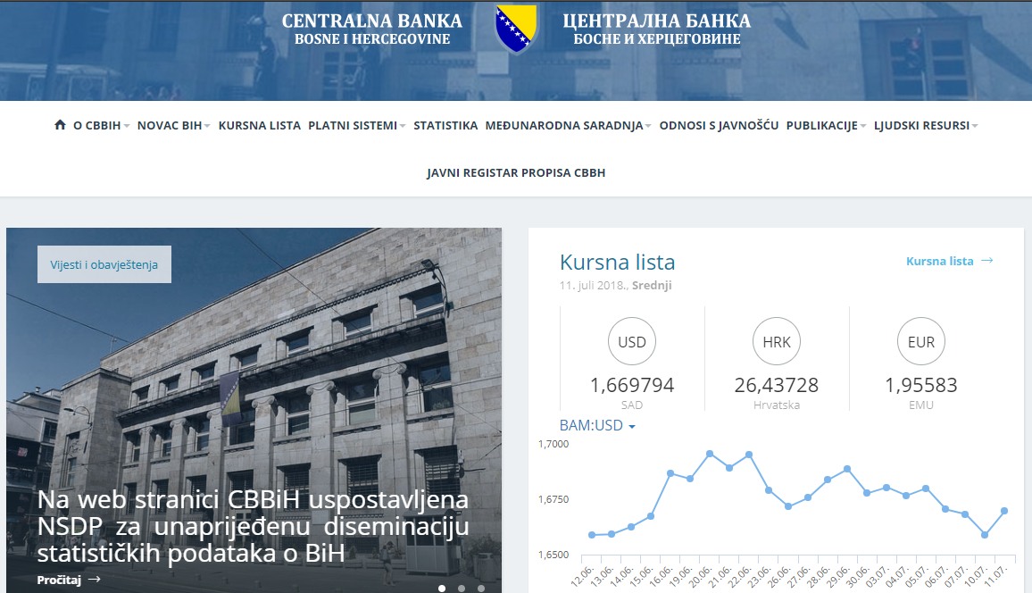 Na web stranici CBBIH uspostavljena stranica za unaprijeđenu ...